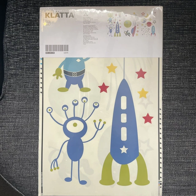IKEA KLATTA SPACE Rockets Aliens Planets TRANSFERS NEW SEALED WALL ...