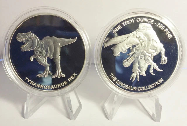2014 1 OZ T-REX COIN "The Dinosaur Collection" Finished in 999 Silver ...