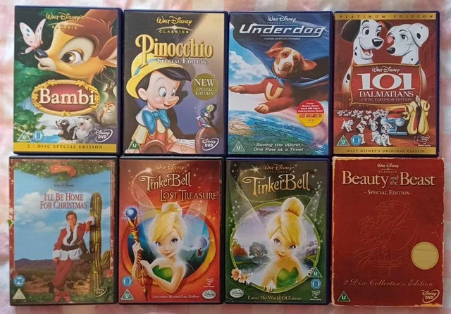 DISNEY CHILDRENS ANIMATED DVD PAL Bundle x 8 Classics Bambi Pinocchio ...