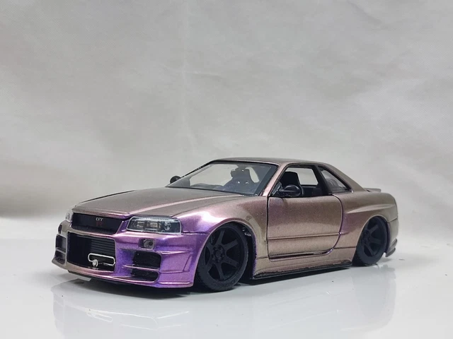 JADA TOYS 1/24 Nissan Skyline R34 GTR Custom Modified £50.00 - PicClick UK