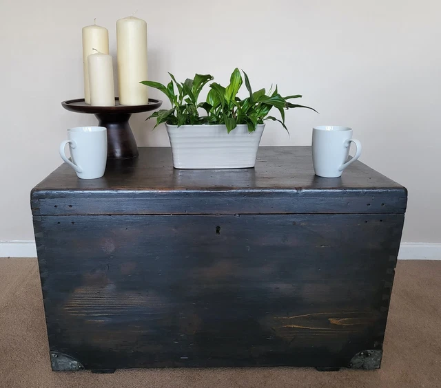 ANTIQUE ARMY WW1 campaign trunk. Wooden chest named £125.00 - PicClick UK
