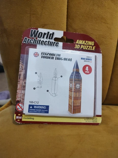 WORLD ARCHITECTURE MINI Series 3D Model Puzzle Elizabeth Tower Big Ben ...