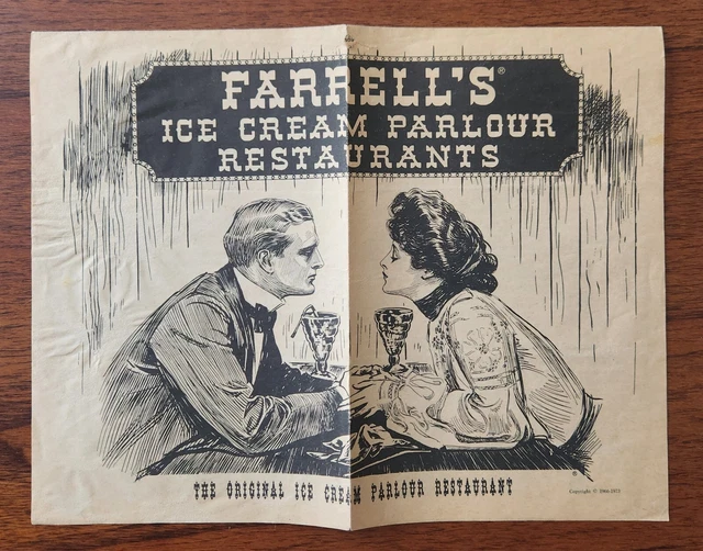 VINTAGE MENU FARRELL'S Ice Cream Parlour Restaurant Soda Fountain 1966 ...