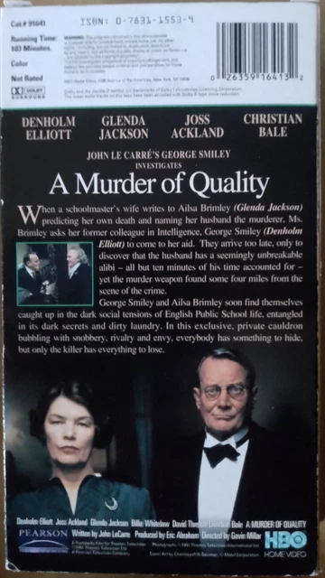 A MURDER OF Quality (1991) VHS Video NTSC Slipcase Denholm Elliott US ...