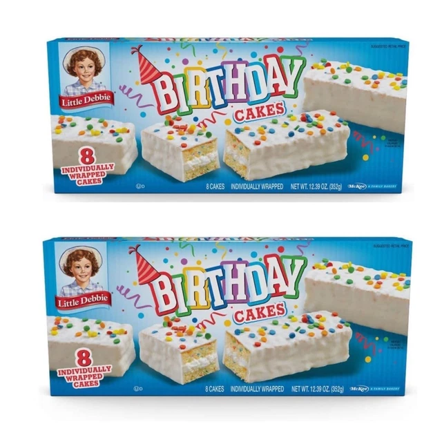 LITTLE DEBBIE BIRTHDAY Cakes 8 Count Snacks 2 Pack £17.29 - PicClick UK