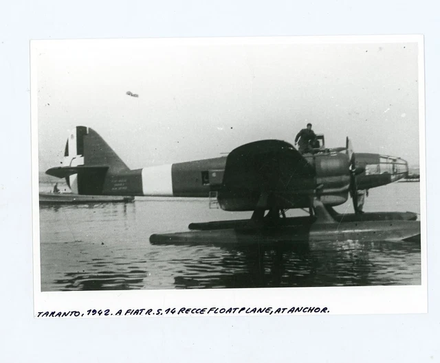 PHOTOGRAPH OF FIAT RS.14 Recce Floatplane at Anchor Taranto 1942 £2.79 ...