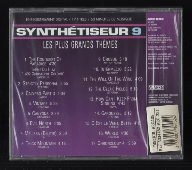 RARE CD ★ Synthétiseur 9 Les Plus Grands Thémes ★ Album 1993 Neuf ...