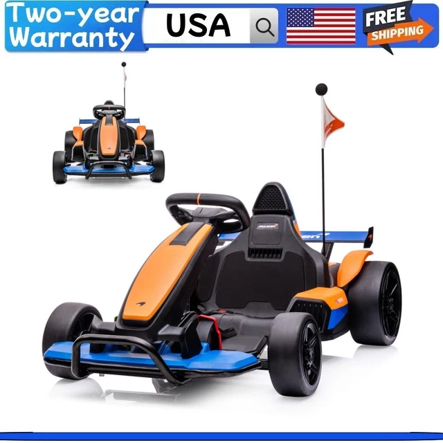 24V ELECTRIC GO Kart for Kids Jojoka Licensed McLaren Kids Drift Kart ...