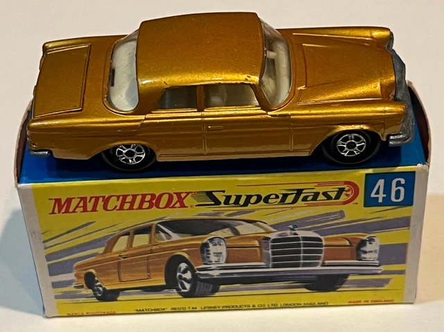 DTE LESNEY MATCHBOX Transitional Superfast 46-A Gold Mercedes Benz ...