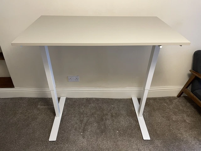 IKEA TROTTEN DESK SIT/STAND STANDING HEIGHT ADJUSTABLE BEIGE/WHITE ...