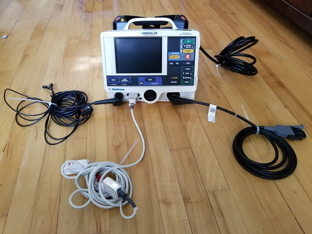 PHYSIO-CONTROL LIFEPAK 20 Biphasic Defib ECG SpO2 Pacing AED Paddles ...