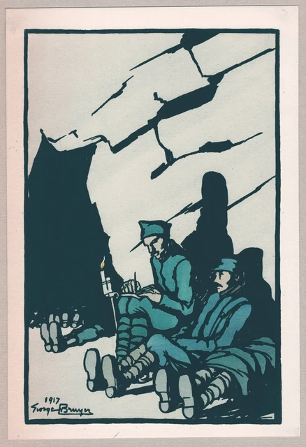 GEORGES BRUYER WELTKRIEG World War Nouvelles Farbholzschnitt color ...