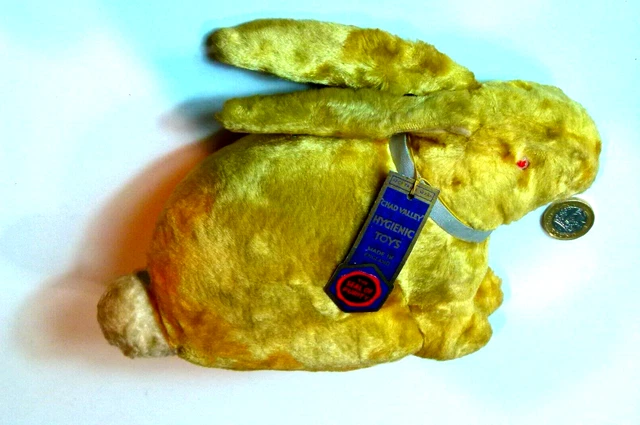 BEAUTIFUL ANTIQUE CHAD VALLEY RABBIT SOFT TOY 1930s WITH ORIGINAL BLUE ...