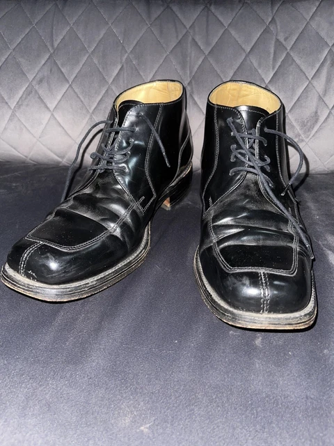 STIVALI DESIGN LOAKE Cromwell da uomo neri in pelle Goodyear saldati ...