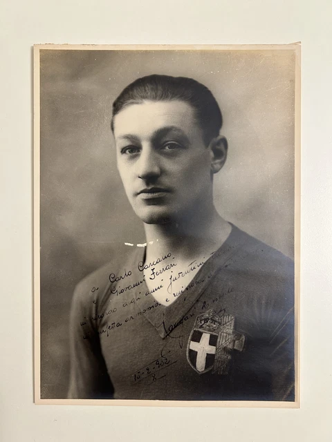 RARA !! 1932 UMBERTO CALIGARIS Juventus autografo e dedica a CARCANO e ...