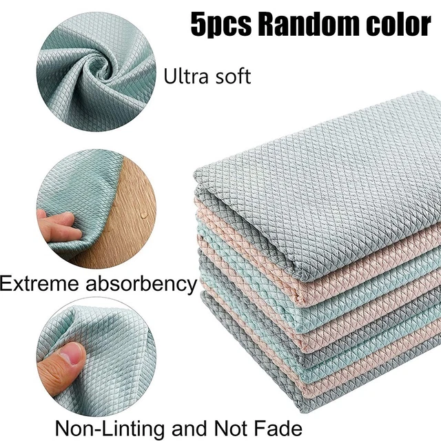 PREMIUM FISH SCALE Microfiber Cloth for Spotless For Glass Surfaces 5 ...