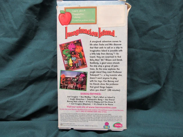 BARNEY - BARNEYS Imagination Island (VHS, 1999, Classic Collection) £1. ...