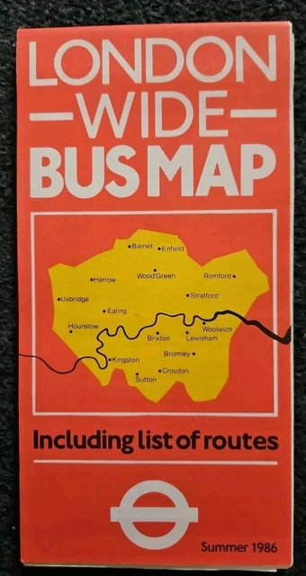 LONDON TRANSPORT BUS Map. Summer 1986. JM £2.96 - PicClick UK