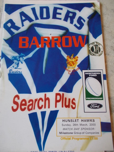 26.3.00 BARROW BORDER Raiders v Hunslet Hawks programme £3.54 - PicClick UK