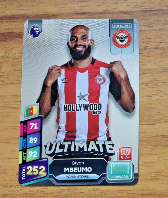 BRYAN MBEUMO BRENTFORD ULTIMATE PANINI XL ADRENALYN 25 CARD . Pack ...