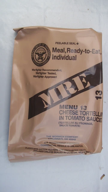 US ARMY MRE Ration Menü 13 Cheese Tortellini in Tomato Sauce EUR 11,90 ...