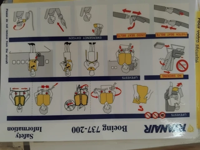 RARE VINTAGE AIRLINE safety card - RYANAIR 737-200 £2.75 - PicClick UK