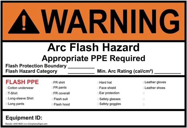 COMPLIANCESIGNS.COM WARNING ARC Flash Hazard PPE Required ANSI Safety ...