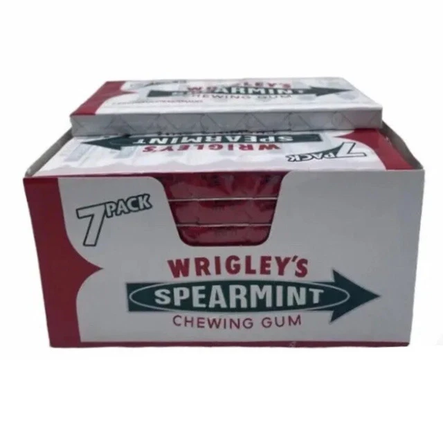 SEALED WRIGLEYS SPEARMINT Kaugummi Chewing Gum 7Pack (7x 5 Streifen) 35 ...