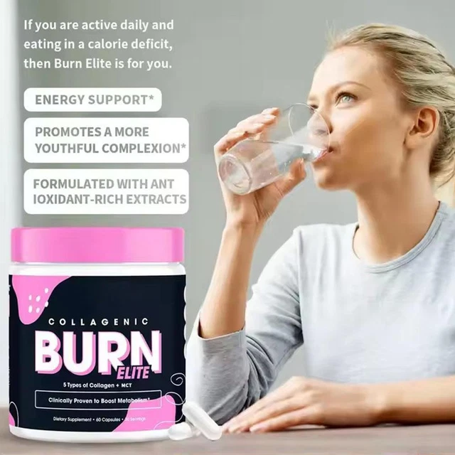 60X COLLAGENIC BURN Elite, Collagen Peptides Infused Thermogenic Fat ...