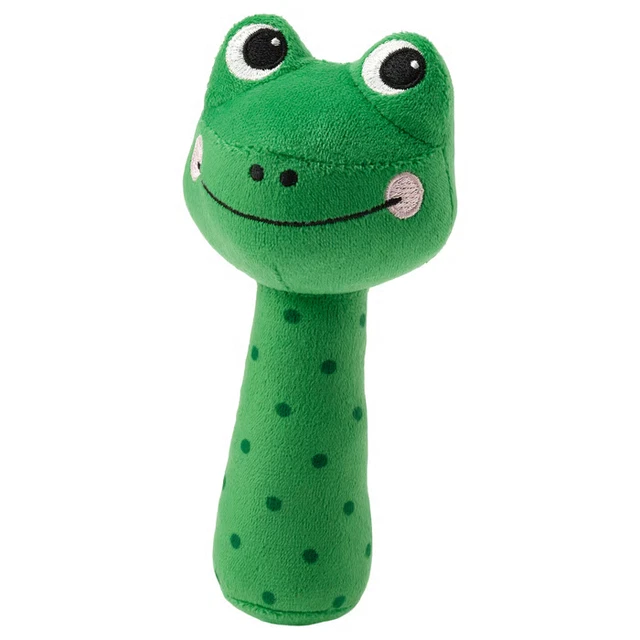 IKEA SANDBI RATTLE Frog Green Baby Toy Soft Plush Sensory Toy £6.99 ...