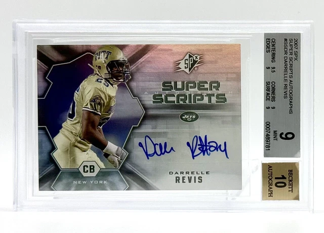 BGS 9 2007 SPx Super Scripts Darrelle Revis RC Auto New York Jets EUR ...