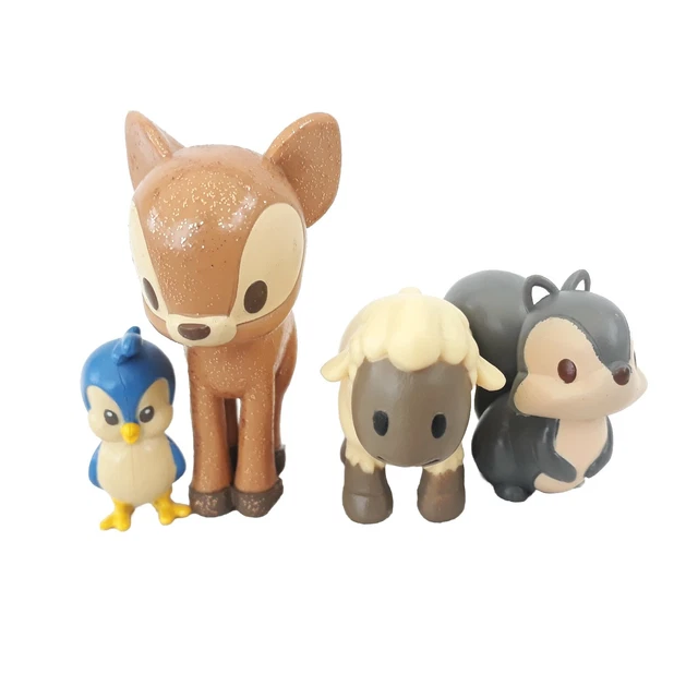 DISNEY ANIMATOR COLLECTION Mini Figures Bambi Lamb Squirrel Glitter ...