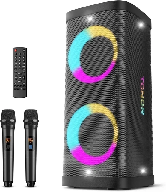 TONOR PORTABLE PA Speaker System with Party LED Lights, Supports USB £ ...
