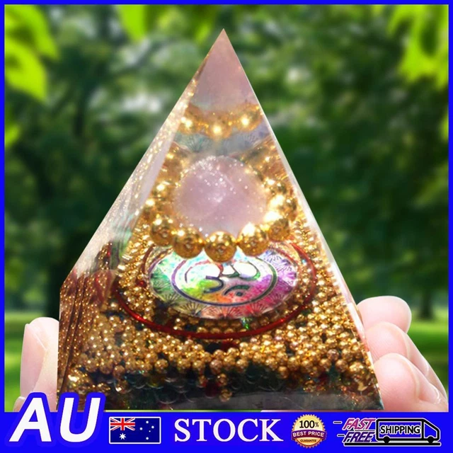 CRYSTALS PINK BALL Resin Pyramid Energy Generator Healing Ornament $10. ...