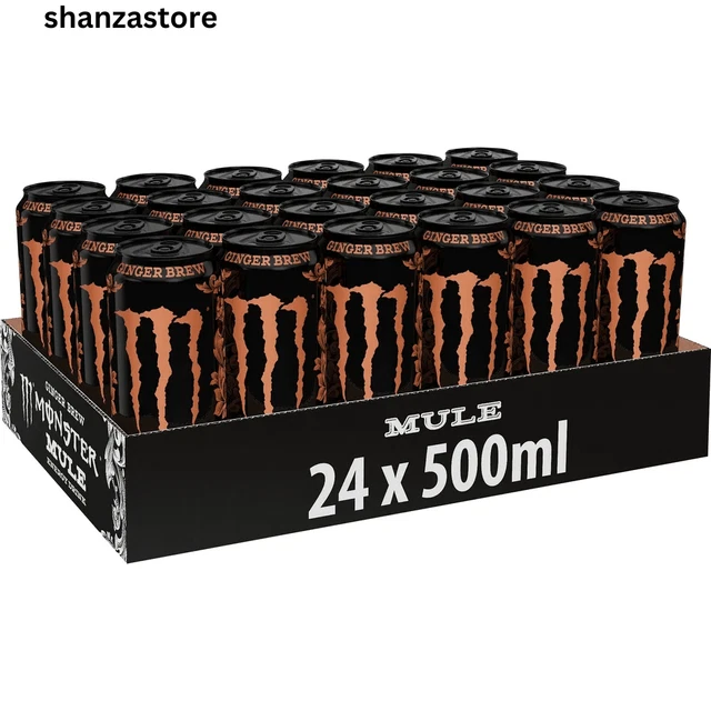 MONSTER MULE GINGER Brew Energy Drink 500ml ( Pack Of 24 ) | UK Free ...