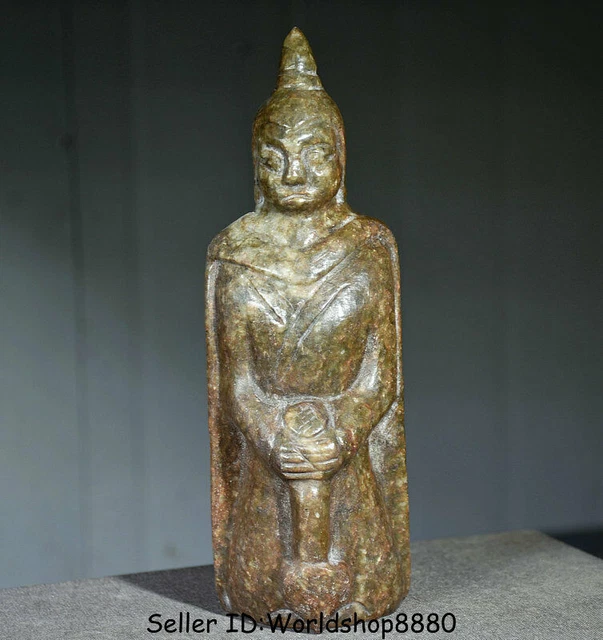 8.6& OLD CHINA Hongshan Culture Jade Carved Stand enlisted man soldiers ...