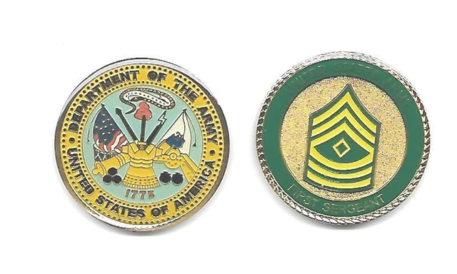 FIRST SERGEANT US Army Challenge Coin E-8 Military Rank Pin Up ...