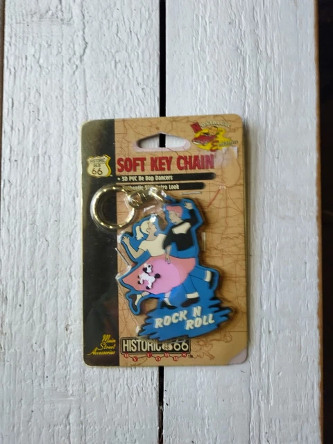 VINTAGE 1998 HISTORIC Old 66 BOP Rock N Roll Dancers ~ Soft Key Chain ...