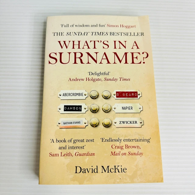 WHAT'S IN A Surname? David McKie Paperback Book Bestseller EUR 12,97 - PicClick FR