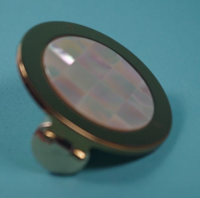 VINTAGE MARHILL REAL Mother of Pearl Lipstick Compact Case Mirror Foil ...