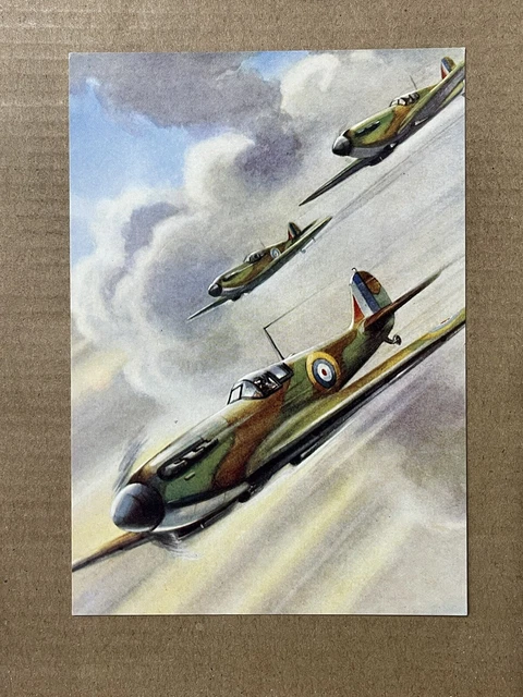 POSTCARD SUPERMARINE SPITFIRE WW2 Aircraft Plane WWII RAF AFD Bannister ...