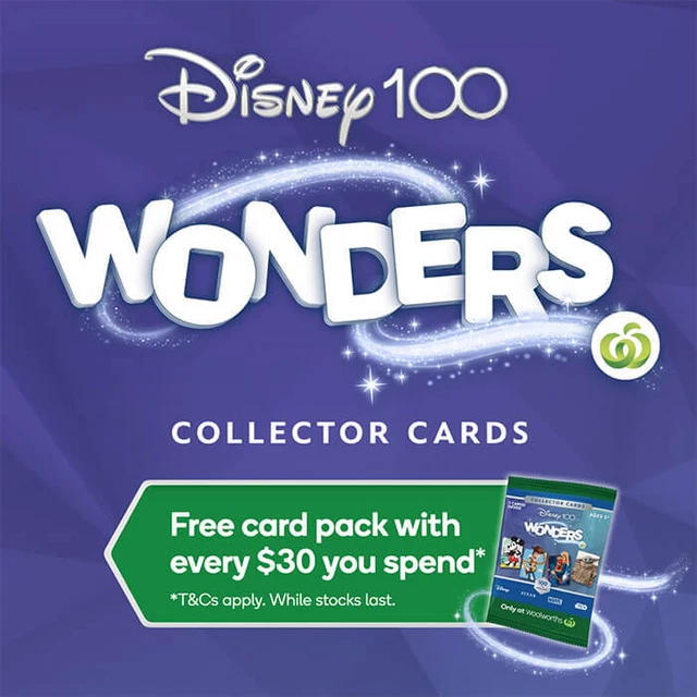 WOOLWORTHS WONDERS DISNEY 100 Collector Trading Cards 2023 Pick Choose ...