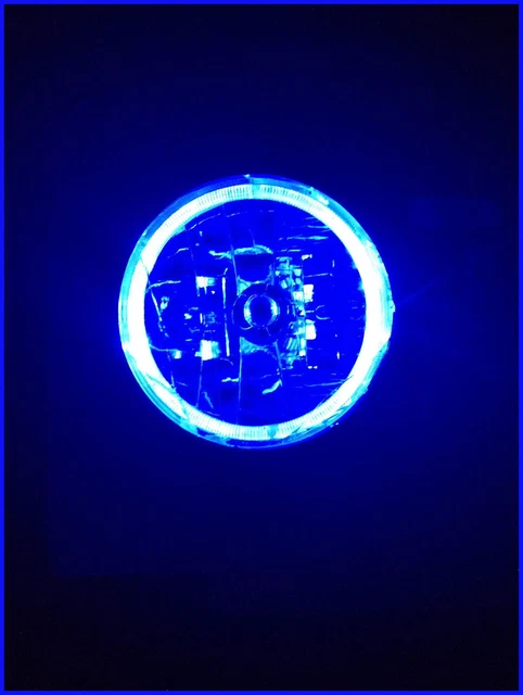 MAZDA RX2 RX3 RX4 RX5 RX7 808 929 121 BLUE LED Halo 7" Round headlights EUR 136,03 - PicClick FR