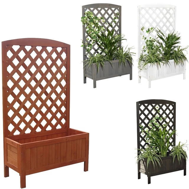 PLANTER BOX FLOWER pot rank grid garden trellis rank aid trellis flower ...