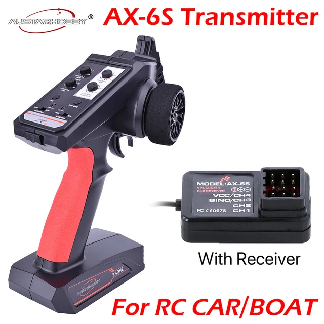 AUSTAR AX6S 2.4G 4CH Radio Remote Control Transmitter with Receiver for ...