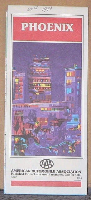 1990 AAA STREET Map of Phoenix, Arizona $2.99 - PicClick