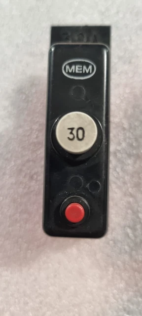 MEM 30A 'PUSH Button Fuse' Circuit Breaker MCB 30 Amp Inc. Base Shield ...