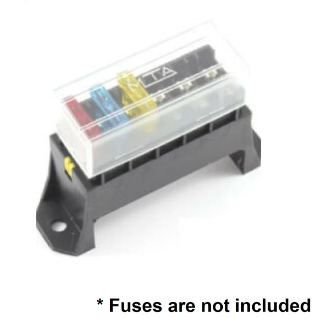 FUSE BOX MTA 6 Way for Standard Blade Fuses ATO Holder / Block Base ...