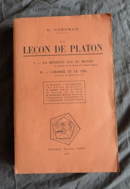 D. NEROMAN, &LA Leçon de PLATON : La Musique, Clé du Monde - L'Homme et ...