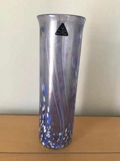 ISLE OF WIGHT Glass - Seltene frühe Bänder Vase - Michael Harris - 1988 ...